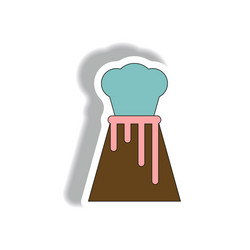 In sticker design of volcano Royalty Free Vector Image