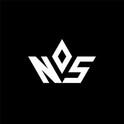 Ns monogram logo with diamond shape and triangle Vector Image