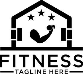 Simple fitness logo design template Royalty Free Vector