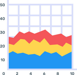 Stacked area diagram Royalty Free Vector Image