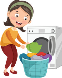 Woman washing clothes Royalty Free Vector Image