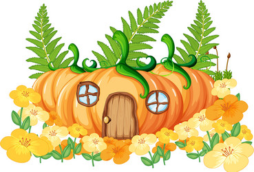 Isolated fantasy pumpkin house Royalty Free Vector Image