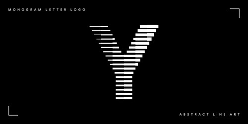 Monogram logo letter y lines abstract modern art Vector Image