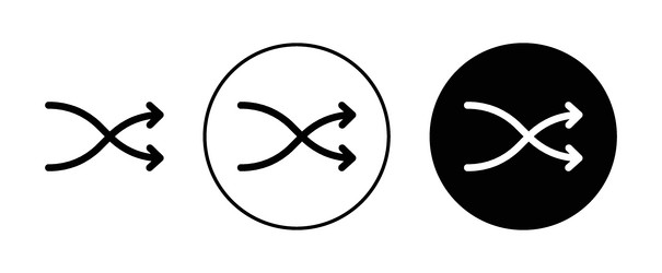 Shuffle arrow icon set cross random and double Vector Image