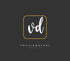 Vd initial letter handwriting and signature logo Vector Image