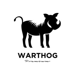 Warthog simple logo design Royalty Free Vector Image