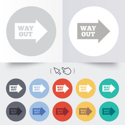Way out right sign icon arrow symbol Royalty Free Vector