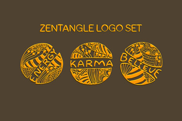 Detailed hand drawn entangle logo Royalty Free Vector Image