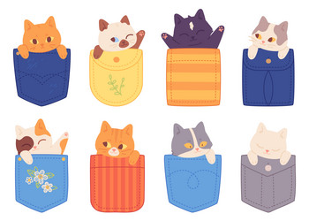 Cartoon Cat Cute Kitten Pocket Vector Images (over 210)