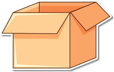 Sticker empty box opened on white background Vector Image
