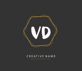 Vd initial letter handwriting and signature logo Vector Image