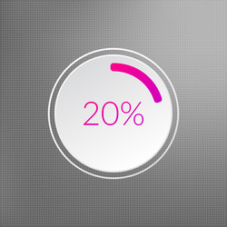 20 percent pie chart on transparent background Vector Image