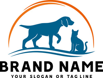Creative logo design dog and cat template Vector Image