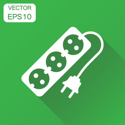 Extension cord sign icon in flat style electric Vector Image