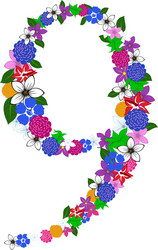 Floral eight Royalty Free Vector Image - VectorStock