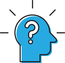 Head with question mark icon isolated on white Vector Image