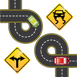 Border with road and cars Royalty Free Vector Image