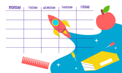 School timetable poster template Royalty Free Vector Image