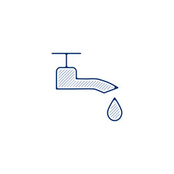 Water tap thin line icon tap linear outline Vector Image