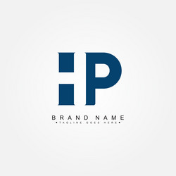 Initial letter hp logo - simple business Vector Image