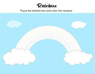 Kids Rainbow Trace & Color Activity – Royalty-Free Vector | VectorStock