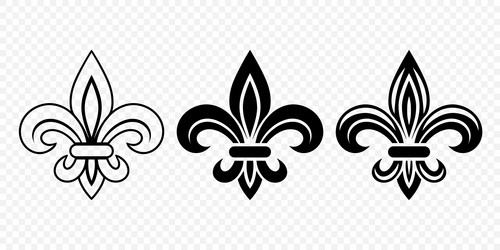 Vintage white and black fleur de lis icon Vector Image