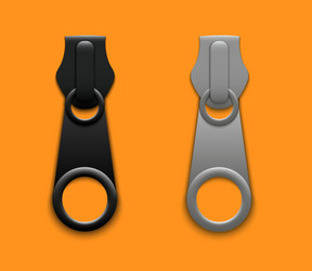 Silver zipper latch set Royalty Free Vector Image
