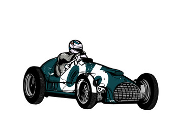 Vintage sport racing car Royalty Free Vector Image