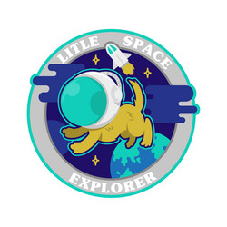 Space astronaut riding a rocket mascot logo Vector Image