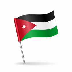 Jordanian flag heart-shaped ribbon Royalty Free Vector Image