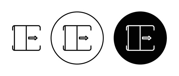 Sliding door icon set slide to open arrow Vector Image