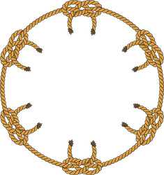 Round rope frame isolated on white background Vector Image
