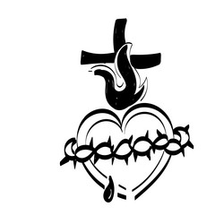 Sacred heart jesus drawing Royalty Free Vector Image