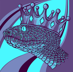 Snake crown template design Royalty Free Vector Image