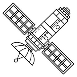 Space radar satellite isolated coloring page Vector Image