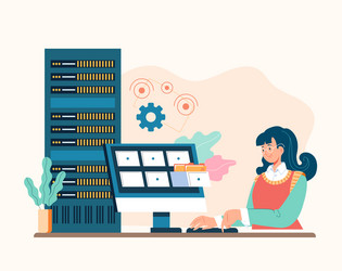 Computer system repair Royalty Free Vector Image