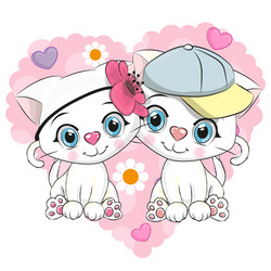 Two cute cats Royalty Free Vector Image - VectorStock