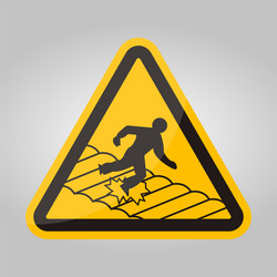 Warning fragile roof sign on white background Vector Image