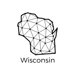Wisconsin state map polygonal made of lines Vector Image