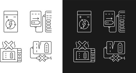Portable charger guide linear manual label icons Vector Image