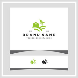 Natural home logo design Royalty Free Vector Image