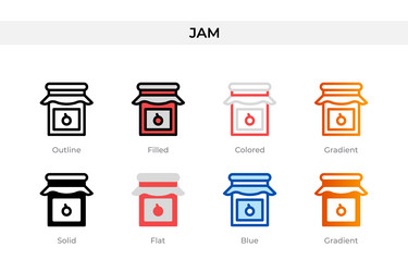 Jam icon in different style icons designed Vector Image
