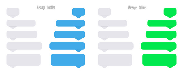 Messages bubbles speech icons flat Royalty Free Vector Image