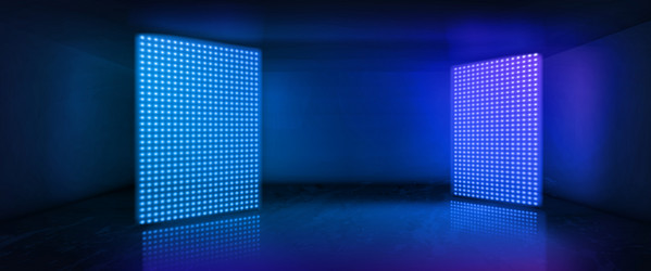 Realistic three led screens on stage Royalty Free Vector