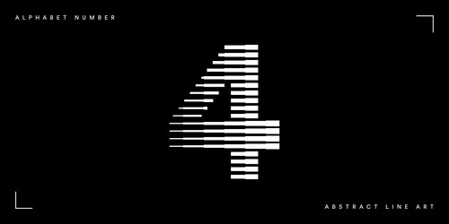 Number four 4 logo lines abstract modern art Vector Image