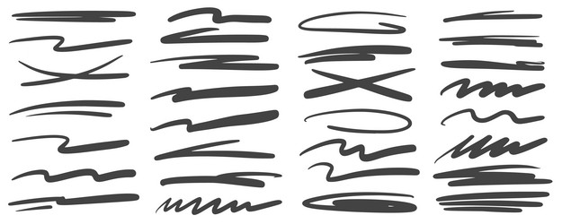 Pen strike line strikethrough marker scribble Vector Image