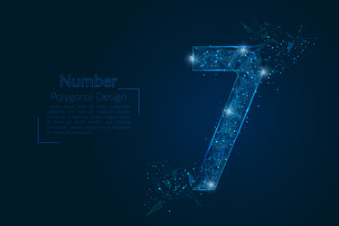 Abstract isolated blue image of a number seven Vector Image
