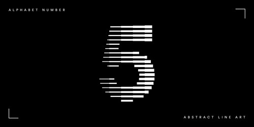 Number 5 abstract line art Royalty Free Vector Image
