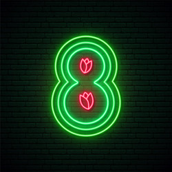 Number Eight Symbol Neon Sign Vector Images (over 190)