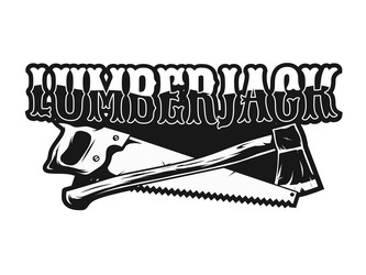 Lumberjack logo design Royalty Free Vector Image
